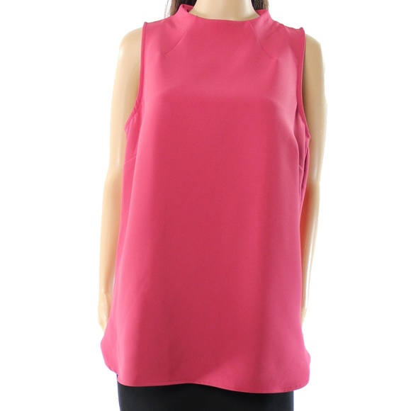 Alfani | Tops | Nwt Alfani Pink Solid High Neck Hilo Hem Tank Top ...